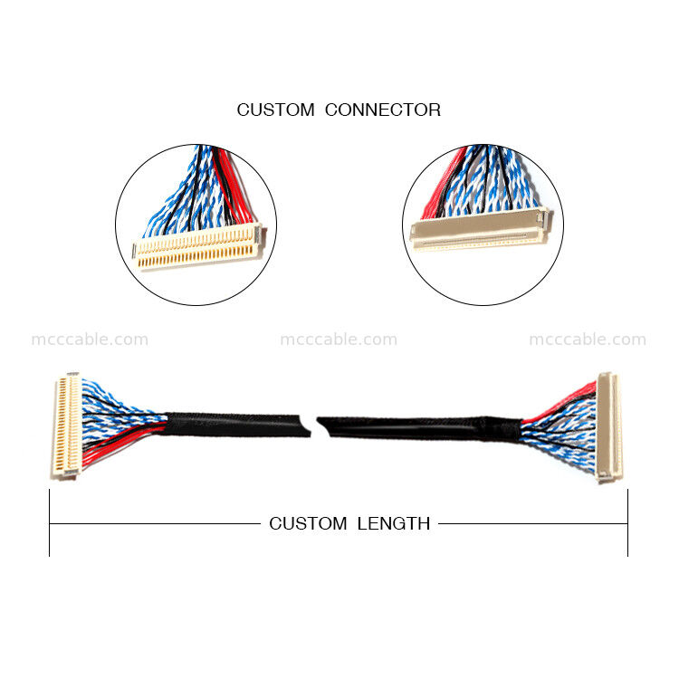 Hirose df19 Lvds Cable Assembly , 30pin Lvds Wire Harness lvds display ...