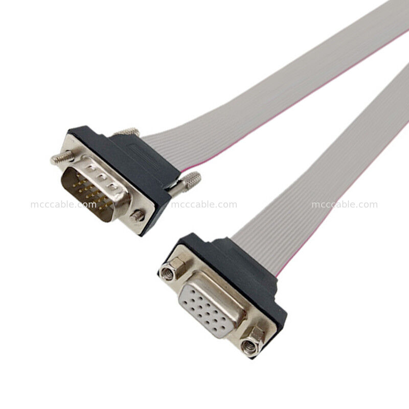 VGA HDB15 Male To Female Ribbon Cable 15pin Connector lvds display ...