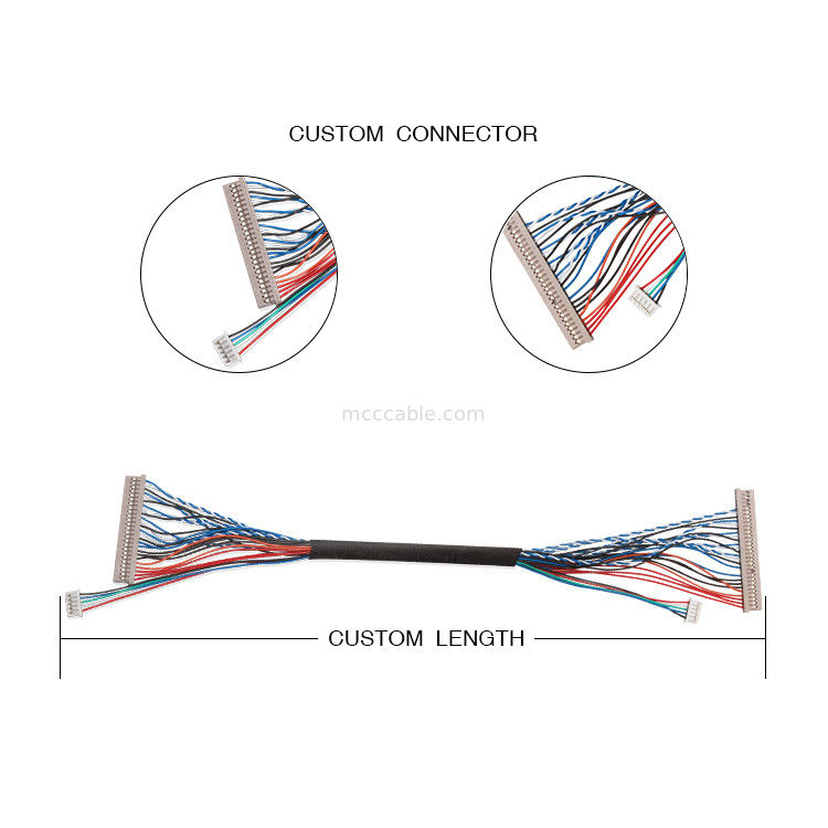 250V 20 Pin Lvds Cable Hirose Df14 To Df14 For Laptop lvds display ...