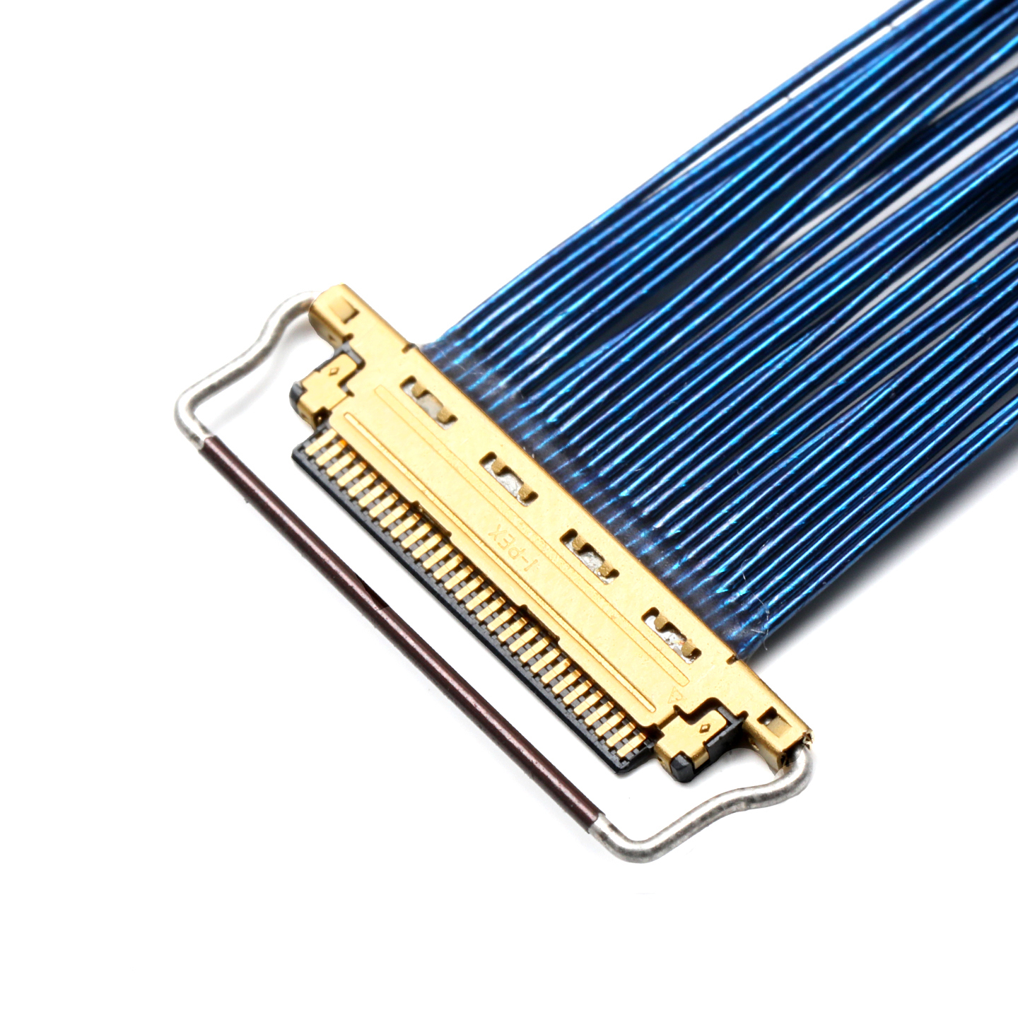 Dual-End 30-Pin LVDS Micro-Coax Cable - 50Ω 40AWG Shielded Blue Wire