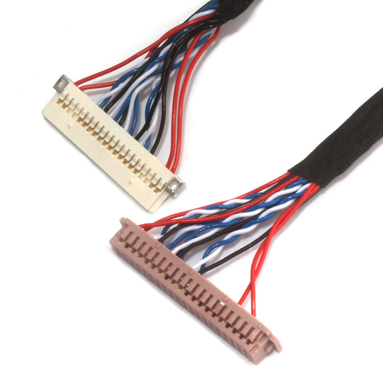 UL Micro Coax Cable Assemblies , JAE Lvds Cable 30 Pin Fi X30 To Df13 ...