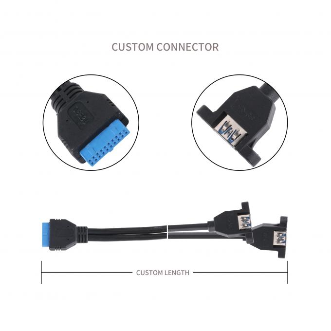 USB 3.0 Front Panel Motherboard 19/20 Pin Cable To USB Female Splitter ...